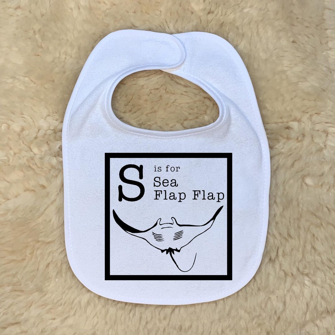 S is for Sea Flap Flap Manta Ray Baby Bib: Funny Weird Infant Gift - Etsy