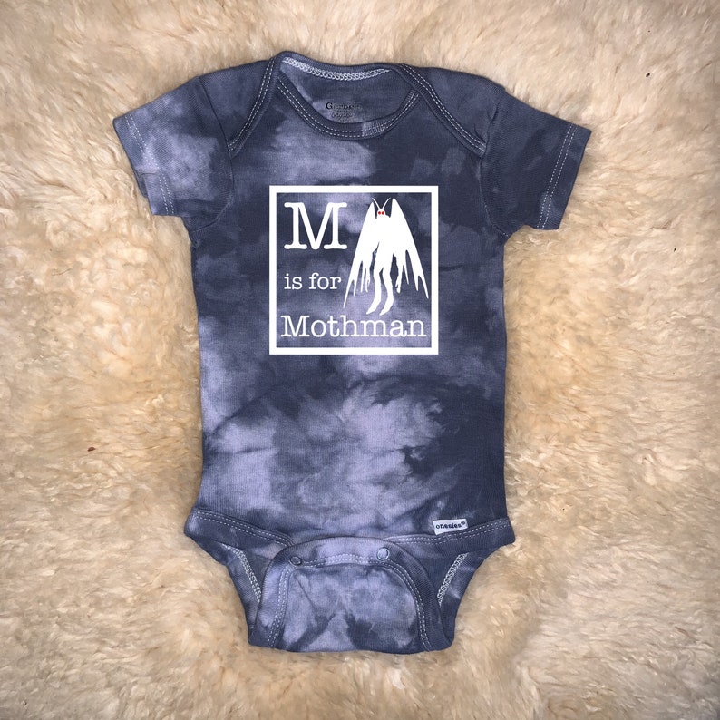 M is for Mothman Baby Onesies® Witchy Occult Satanic Cryptid | Etsy