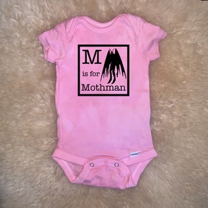 M is for Mothman Baby Onesies®, Witchy Occult Satanic Cryptid Goth Punk ...