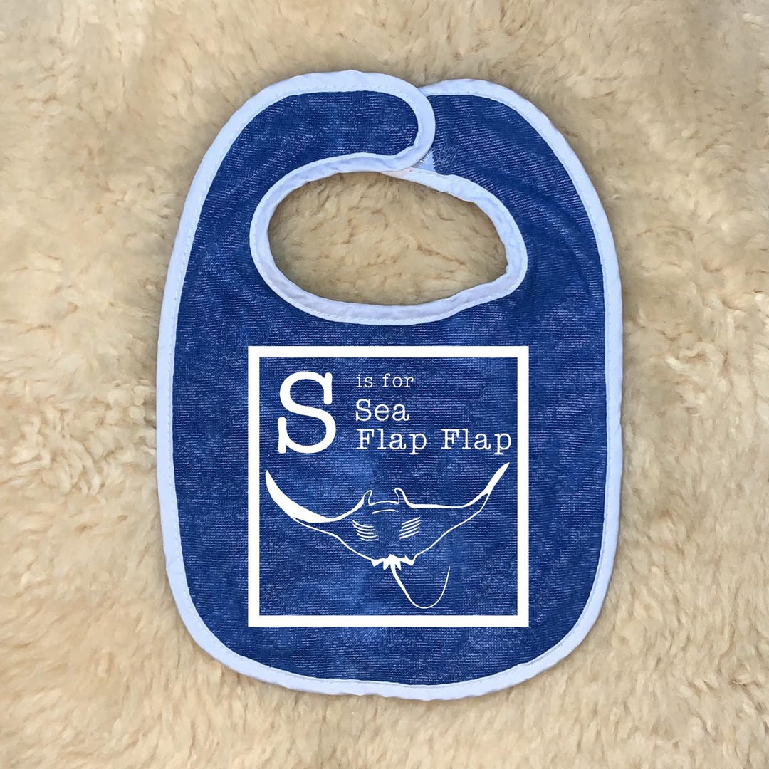 S is for Sea Flap Flap Manta Ray Baby Bib: Funny Weird Infant Gift - Etsy