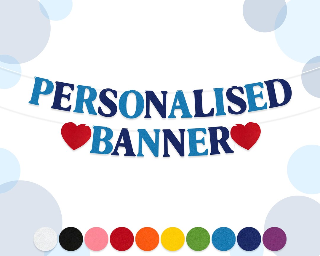 Personalised Formal Custom Bunting Banner | 15cm Felt Letters | Party ...