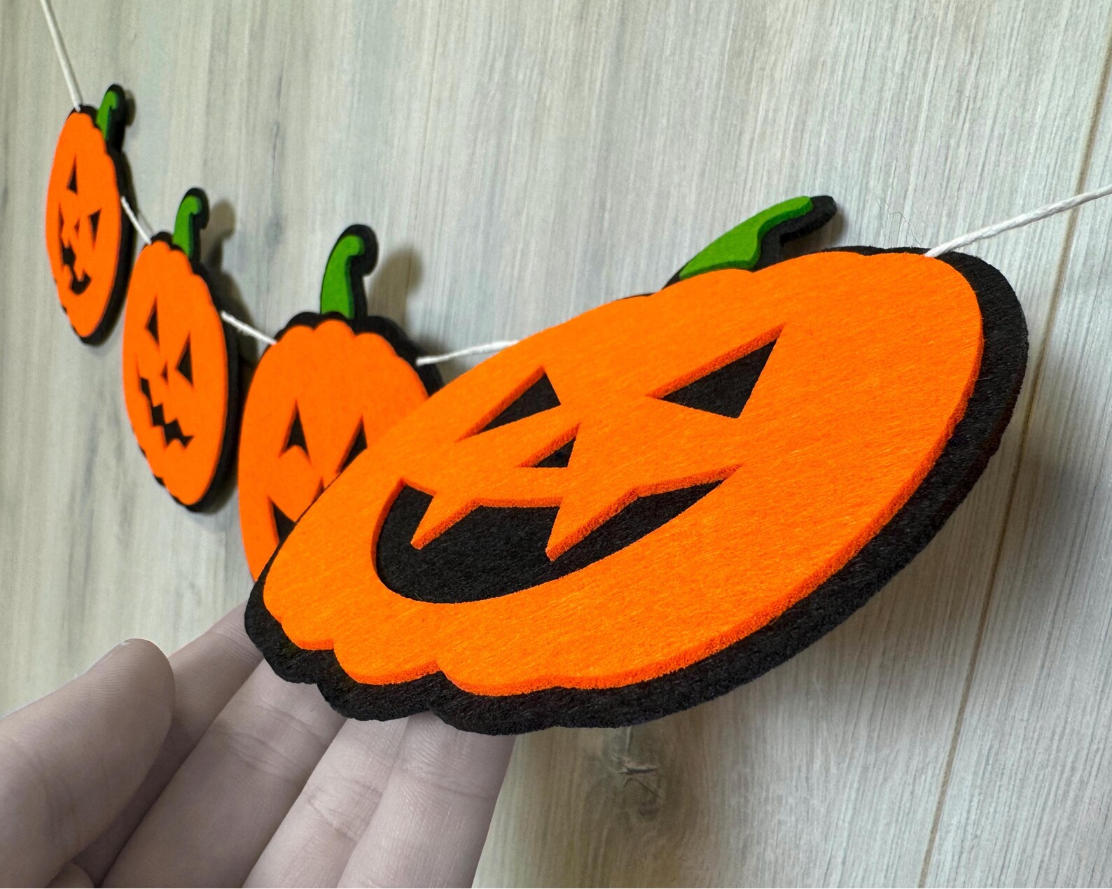 Halloween Pumpkin Banner Bunting | Handmade Spooky Party Garland | Felt ...