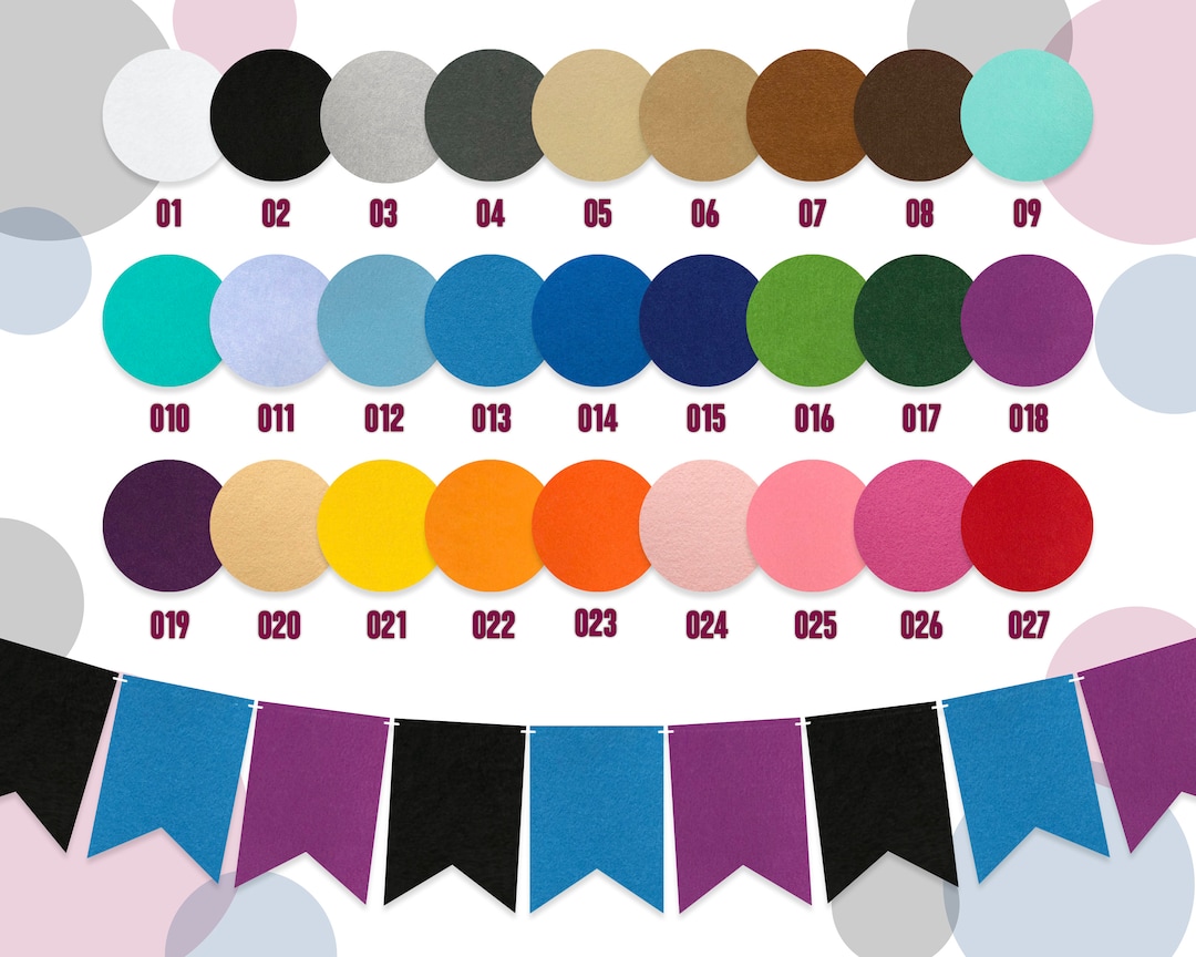 Build Your Own Personalised Bunting | Plain Tailed Flags | 18.5cm Felt ...