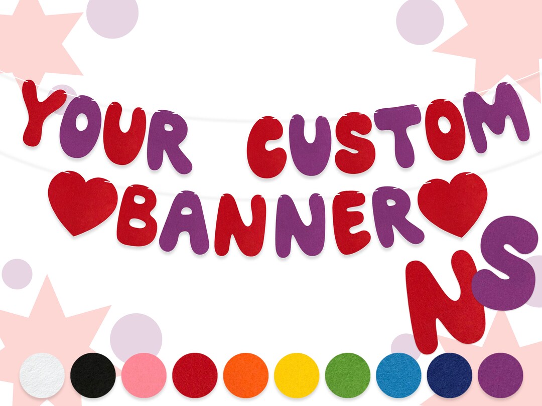 Personalised Funky Theme Custom Bunting Banner : 15cm Felt - Etsy UK