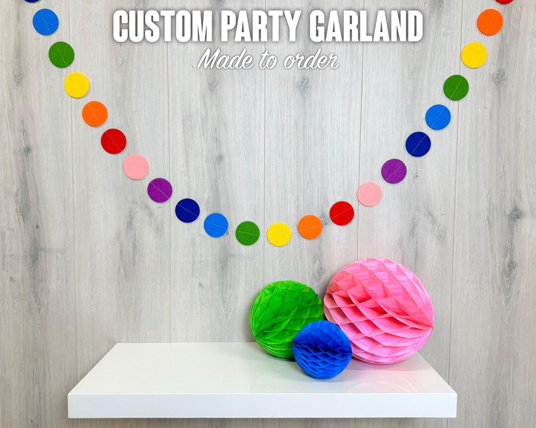 Build Your Own Felt Party Garland | Custom Colours & Length | 2mm Thick ...