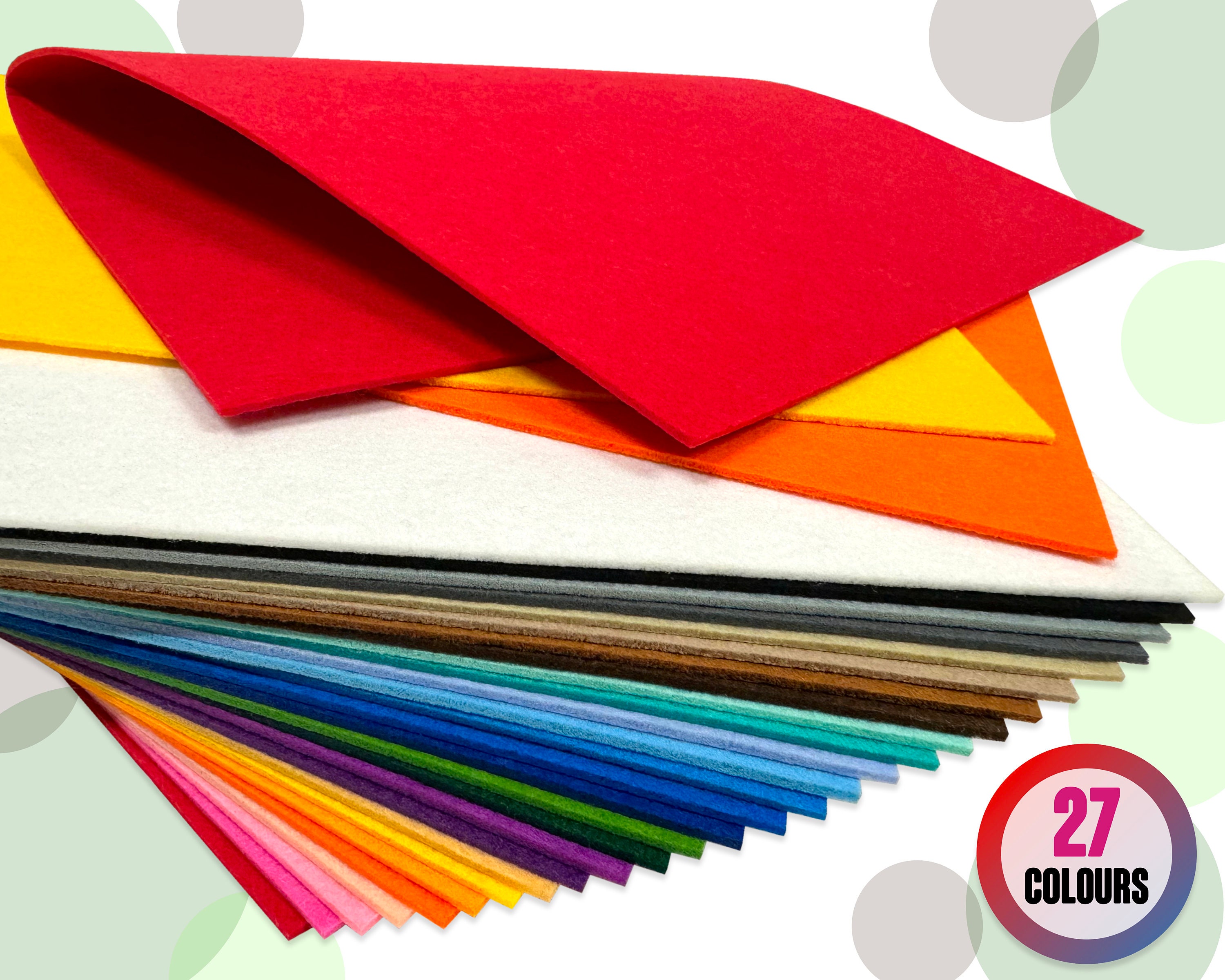 2mm Thick Solid Felt Sheets | Pack of 10 | 30x25 or 50x30cm Crafting ...