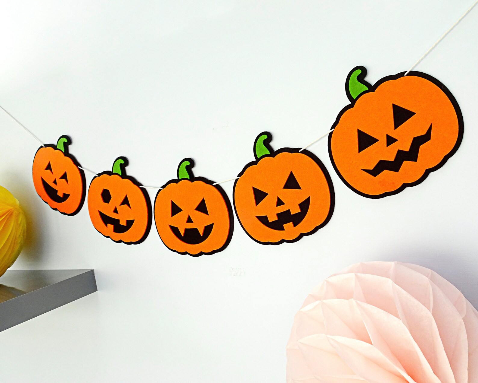 Halloween Pumpkin Banner Bunting : Handmade Spooky Decoration Party ...