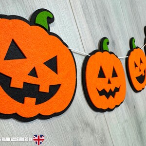 Halloween Pumpkin Banner Bunting | Handmade Spooky Party Garland | Felt ...