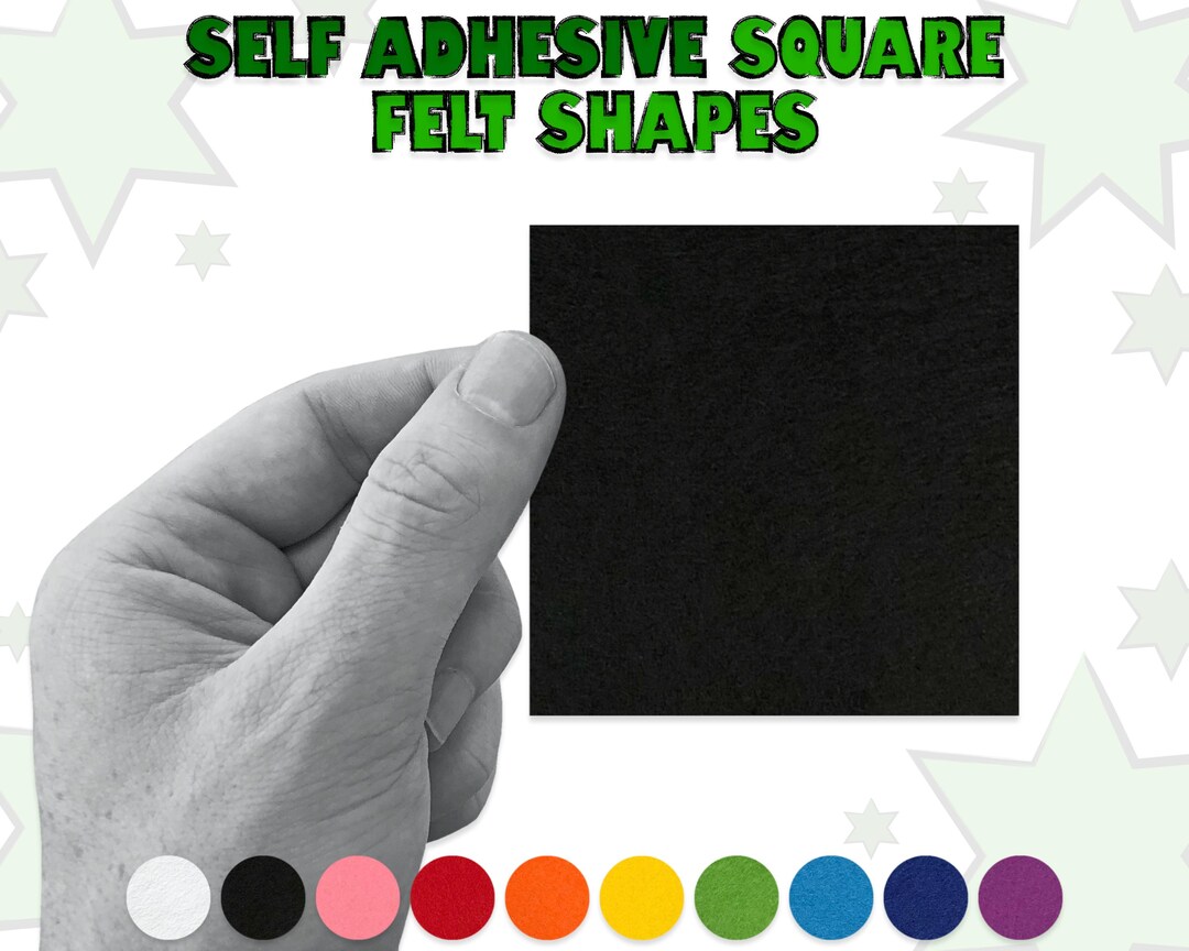 20x SELF ADHESIVE Felt Square Shapes | Pick Your Size | 27 Colours ...