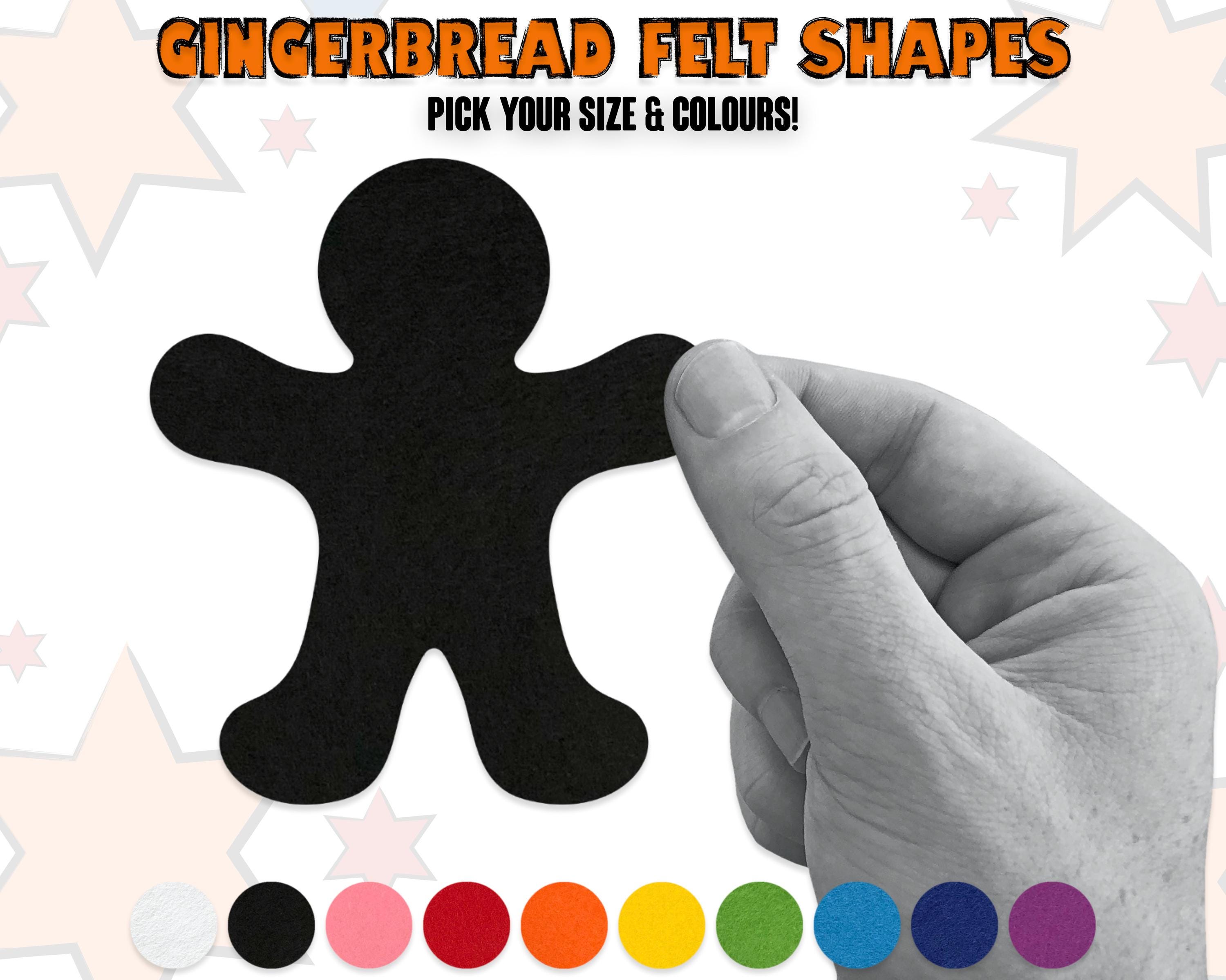 20x Felt Gingerbread Man Shapes | 2mm Thick | Custom Size & Colours ...
