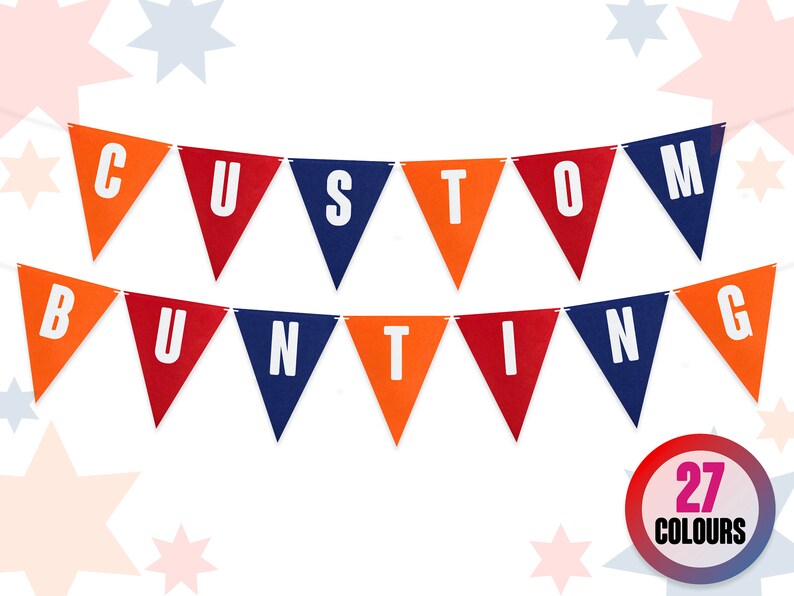 Build Your Own Bunting Banner | Rounded Font Flags | 21cm Felt Flags ...