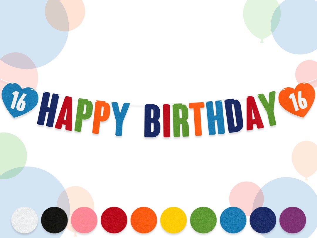 Custom Age HAPPY BIRTHDAY Banner Personalised Bunting : 15cm - Etsy