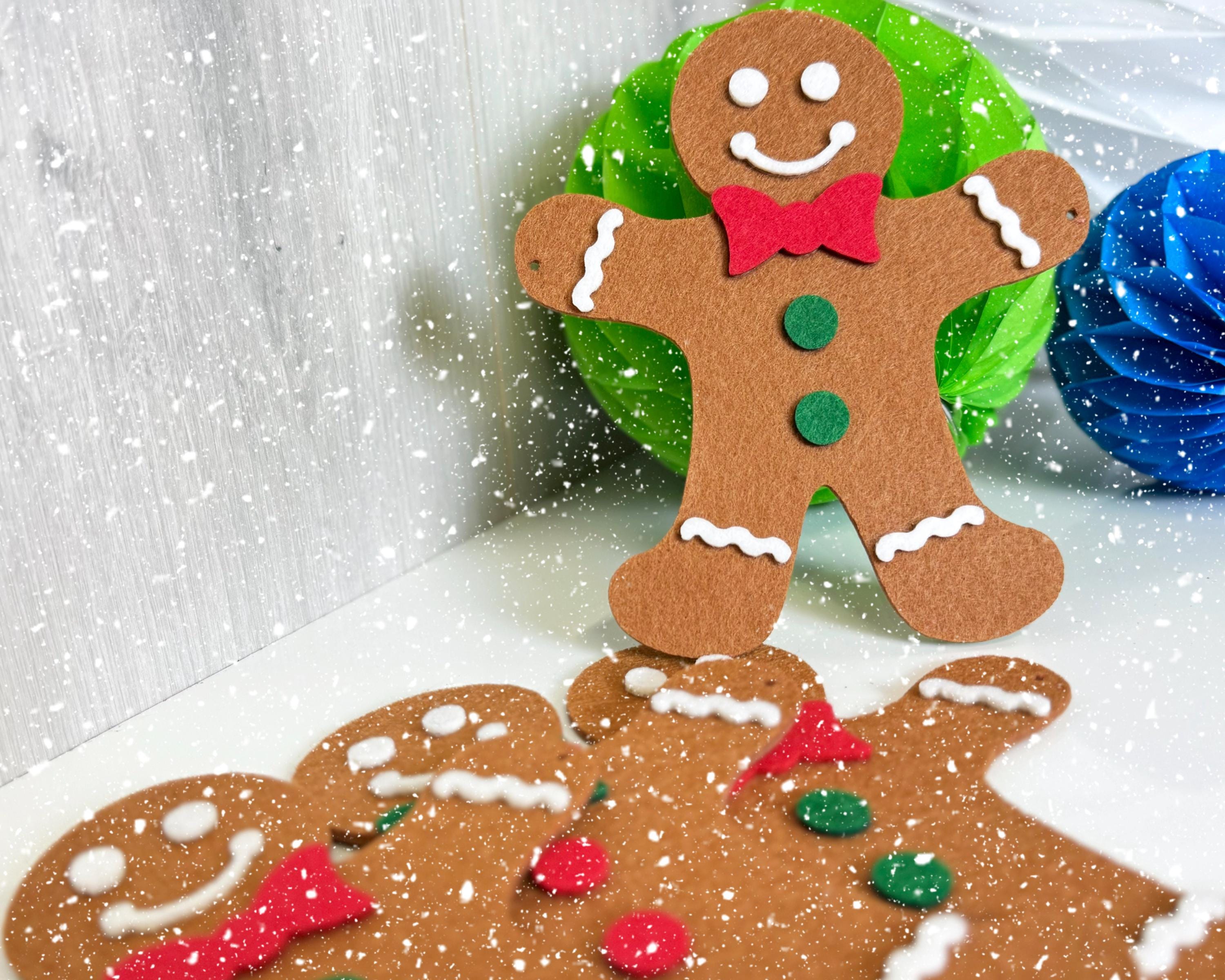 Gingerbread Man Christmas Bunting | Handmade Festive Banner | Felt With ...