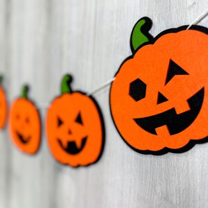 Halloween Pumpkin Banner Bunting | Handmade Spooky Party Garland | Felt ...
