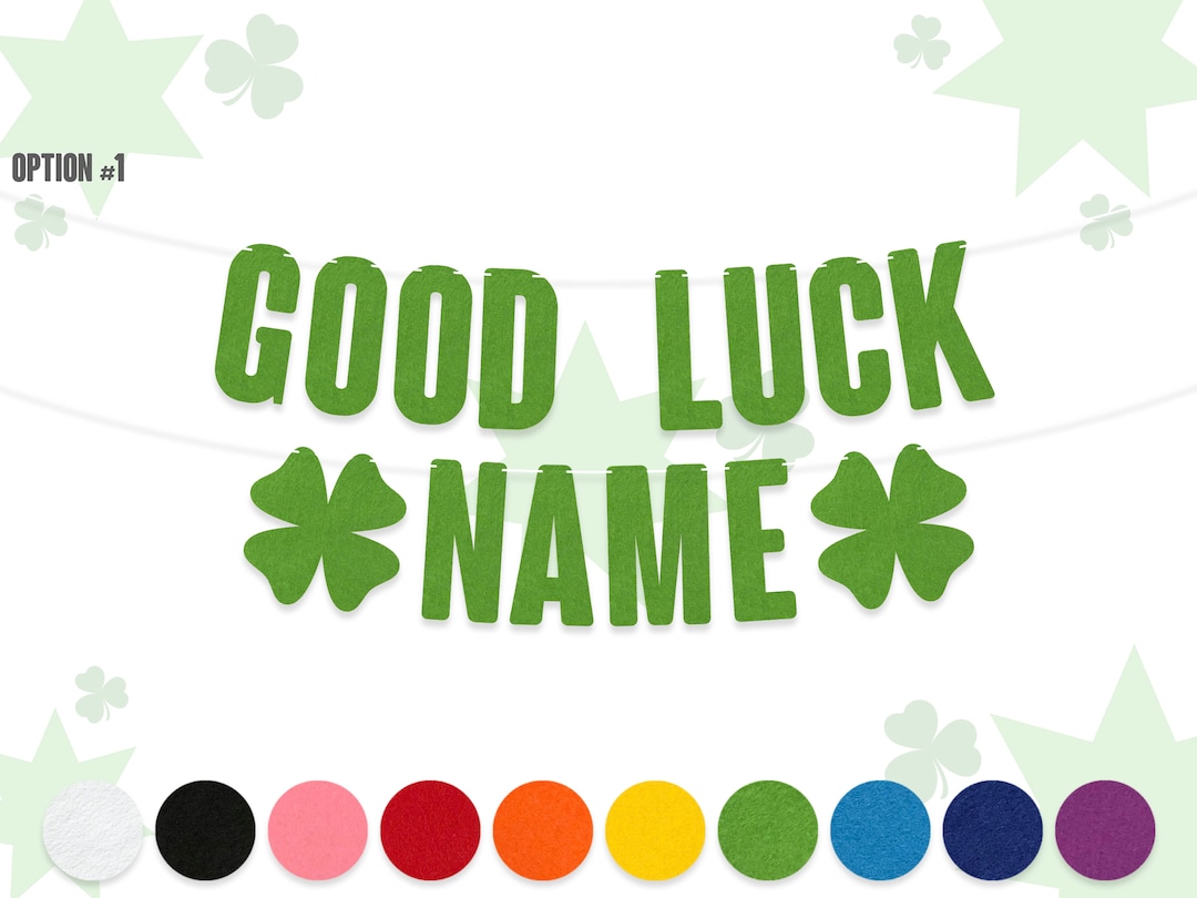 Personalised GOOD LUCK Bunting Banner | Custom Felt Garland | 15cm ...