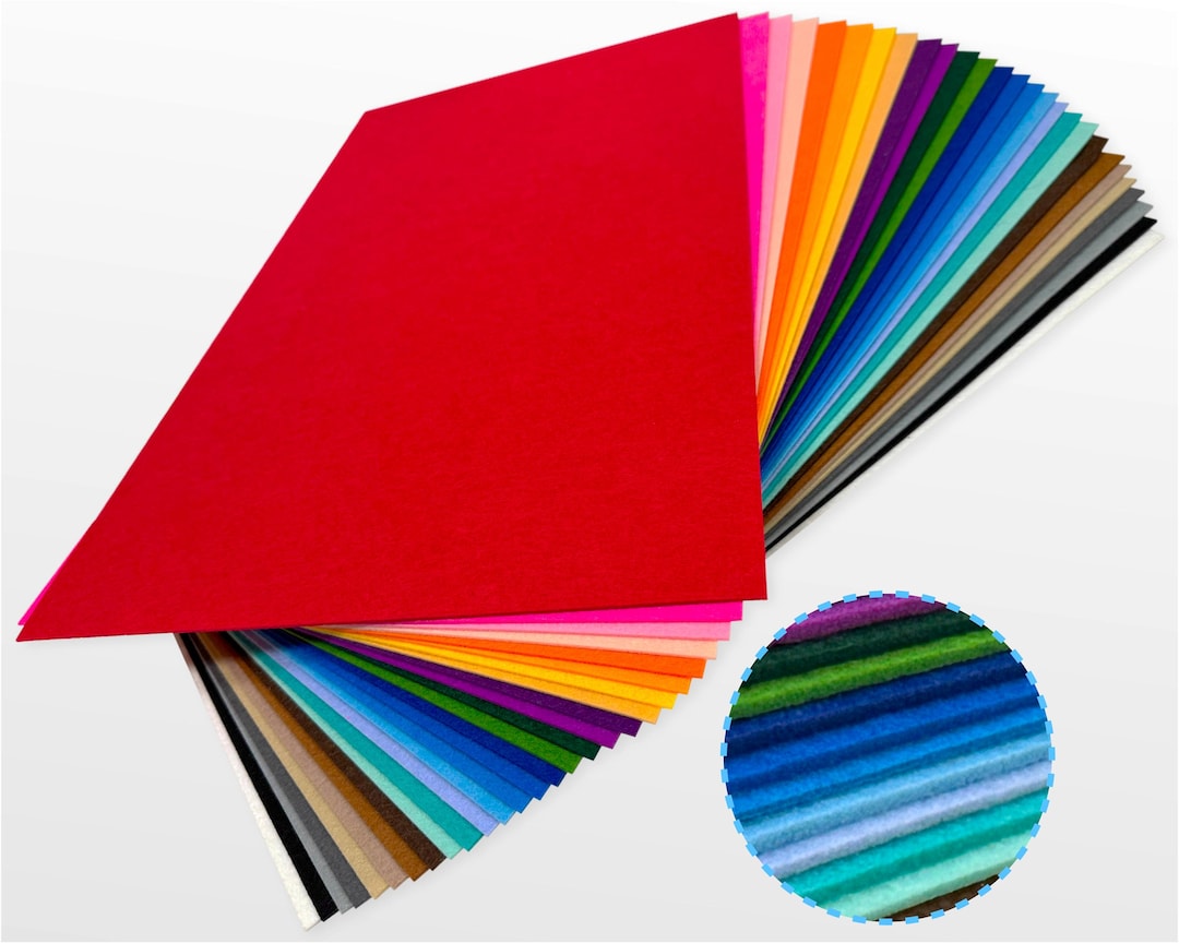 2mm Thick Solid Felt Sheets | Pack of 10 | 30x25 or 50x30cm Crafting ...
