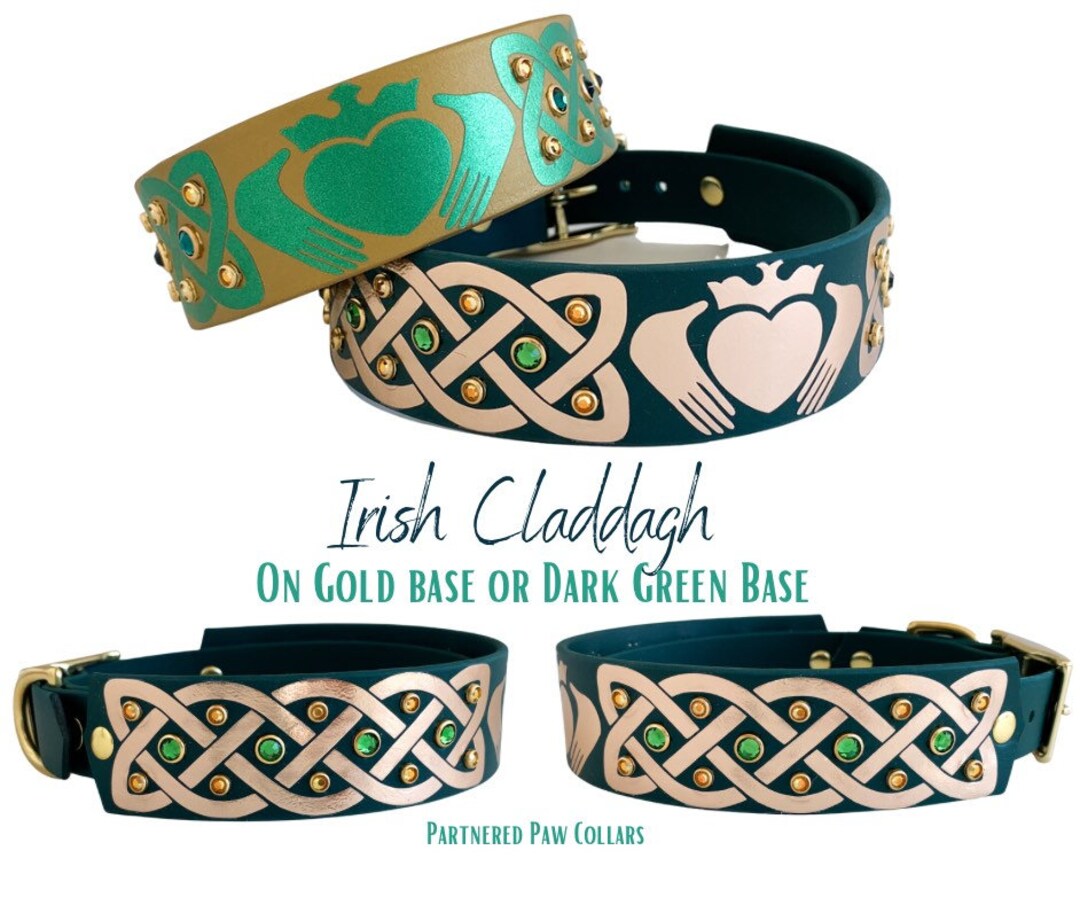 Irish Claddagh Dog Collar | Celtic Dog Collar | Friendship Dog Collar ...