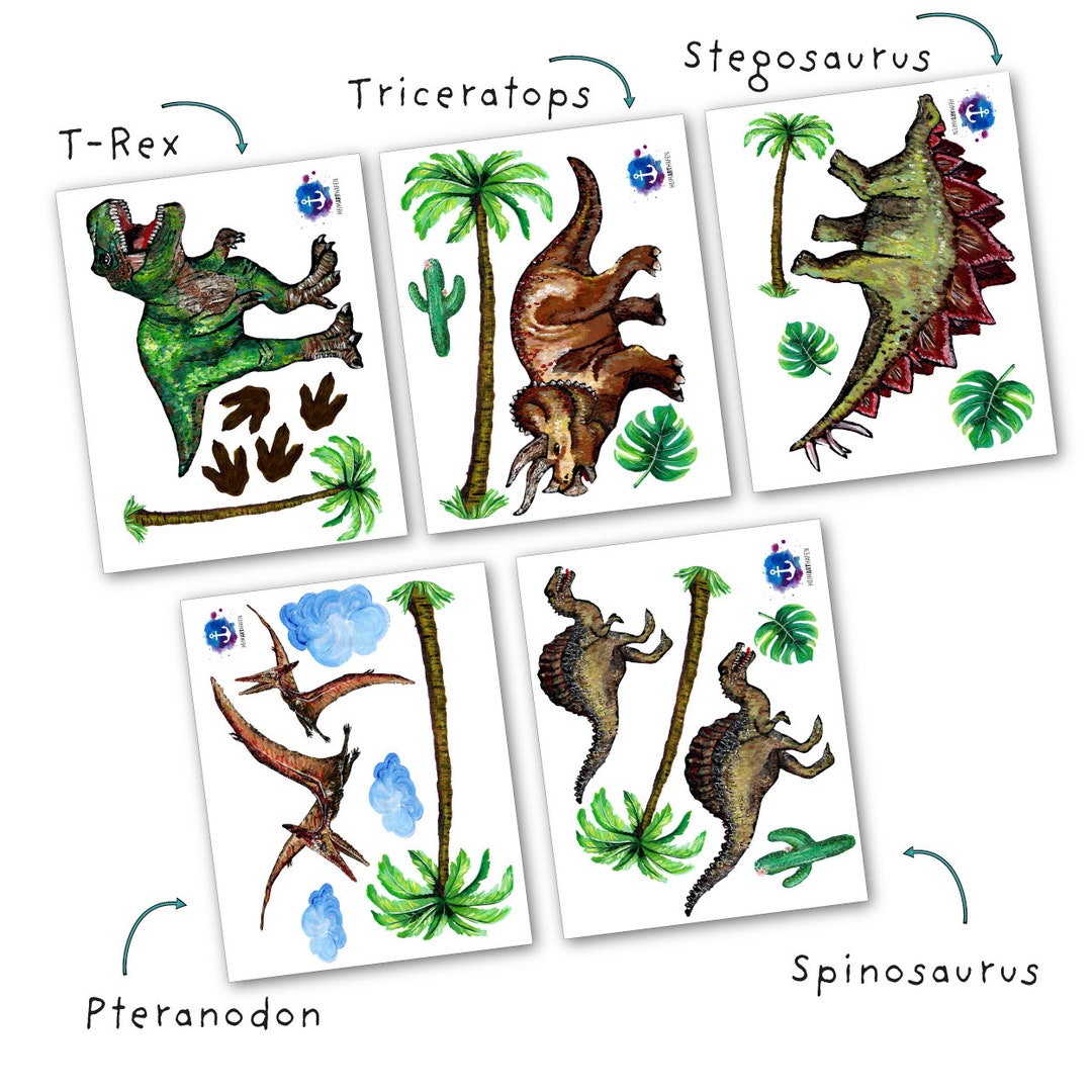 Dino Set Window Picture, Transparent, Window Stickers, Spinosaurus ...