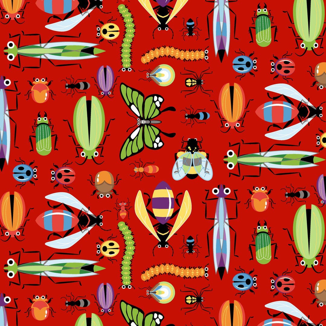 Bugs Fabric for Child Fabric Baby Cute Bugs Fabric for Children Fabric Bugs Print Fabric With ...