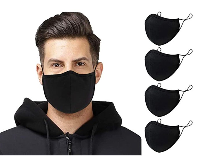 Single Layer Active Sports Face Mask Black, Navy Athletic Face Mask ...