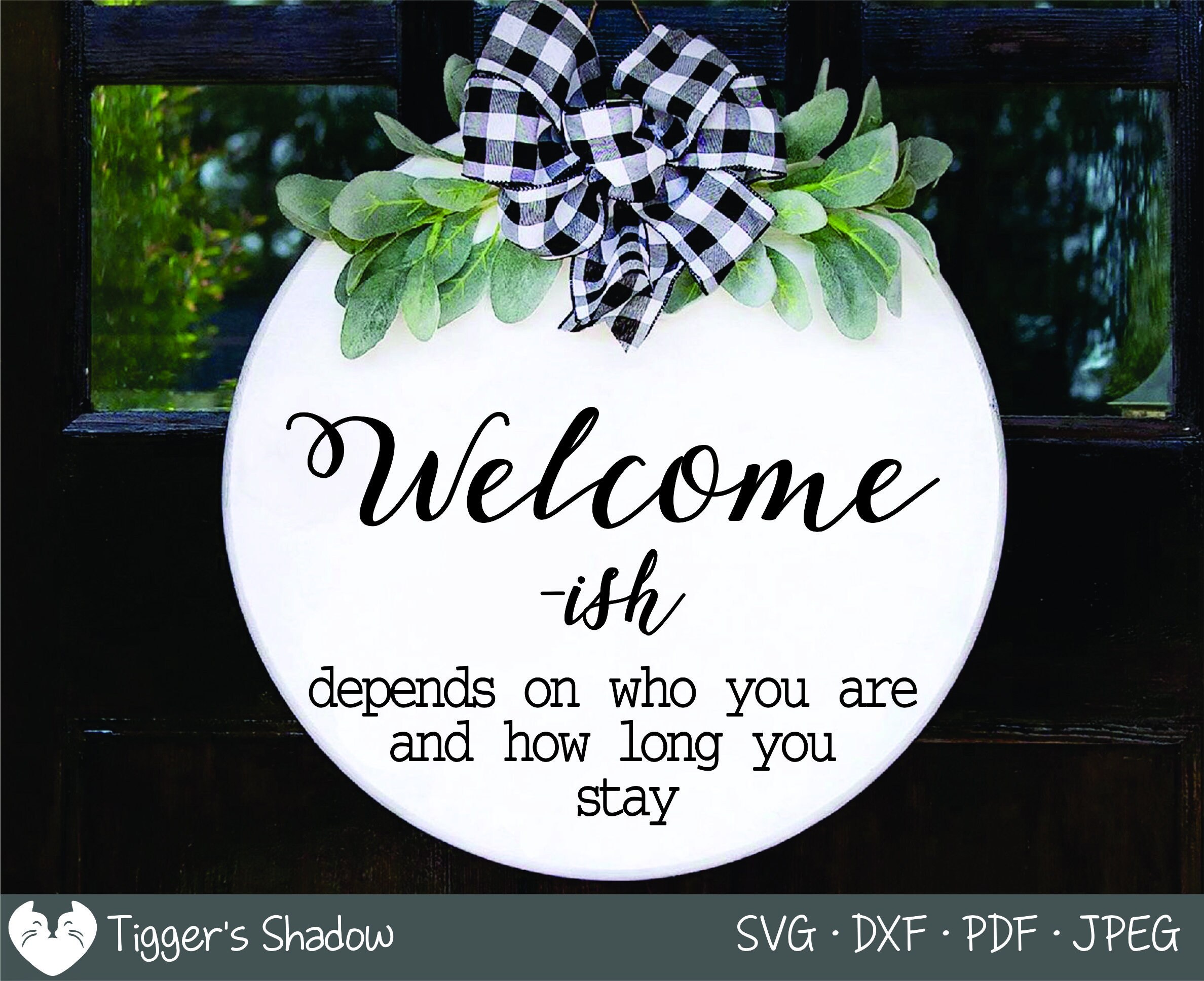 Welcome-ish SVG Front Door Decor Round Sign SVG - Etsy