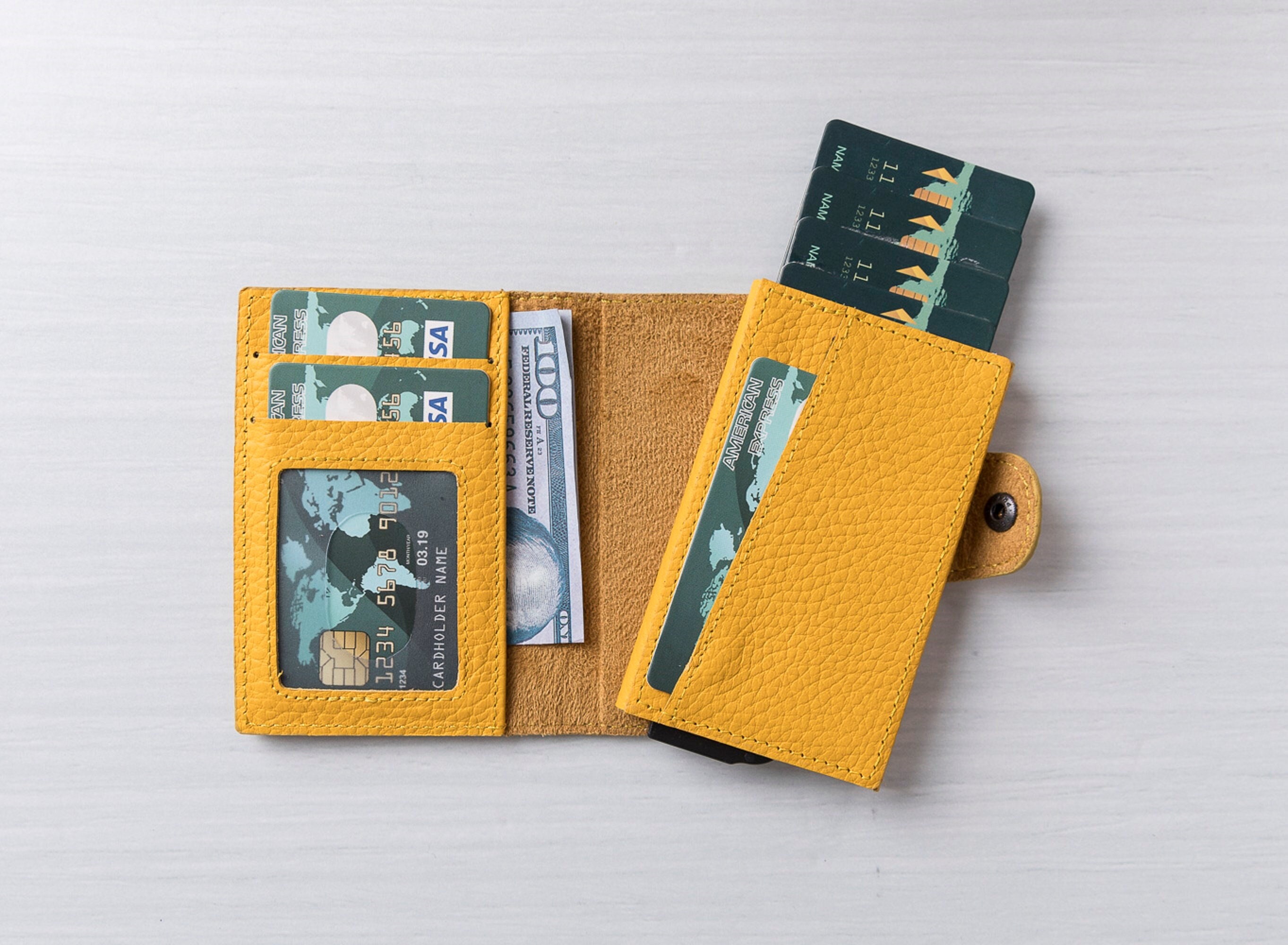 Personalized Leather Pop up Mechanic Wallet & Card Holder - Etsy