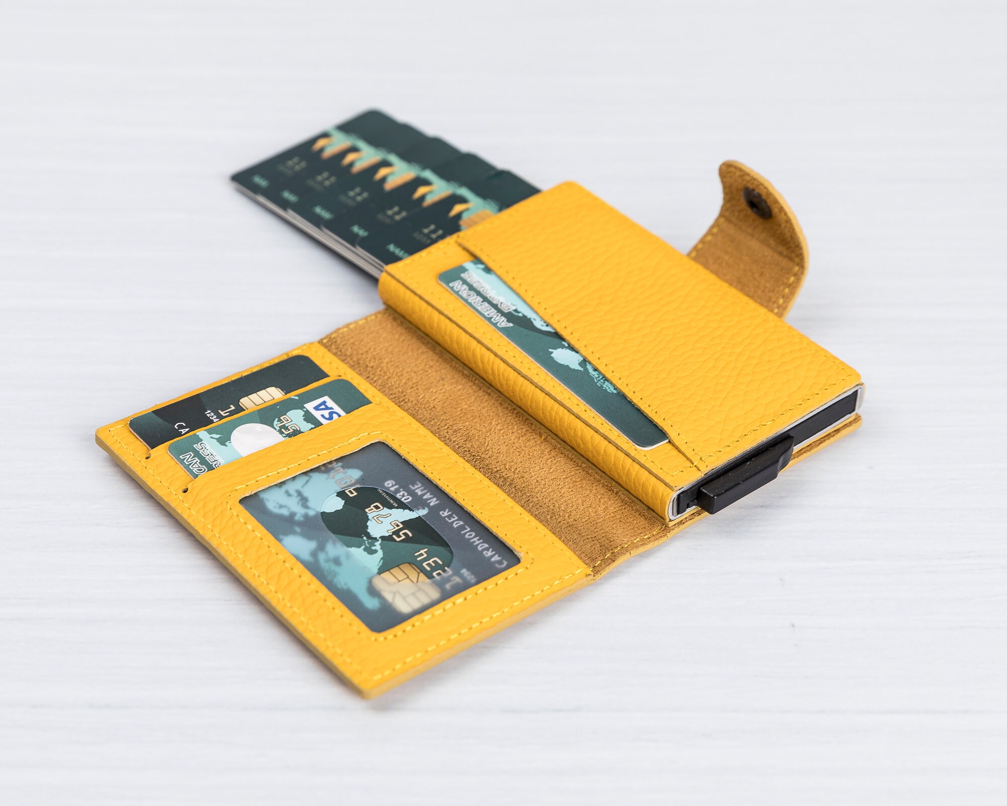 Personalized Leather Pop up Mechanic Wallet & Card Holder - Etsy