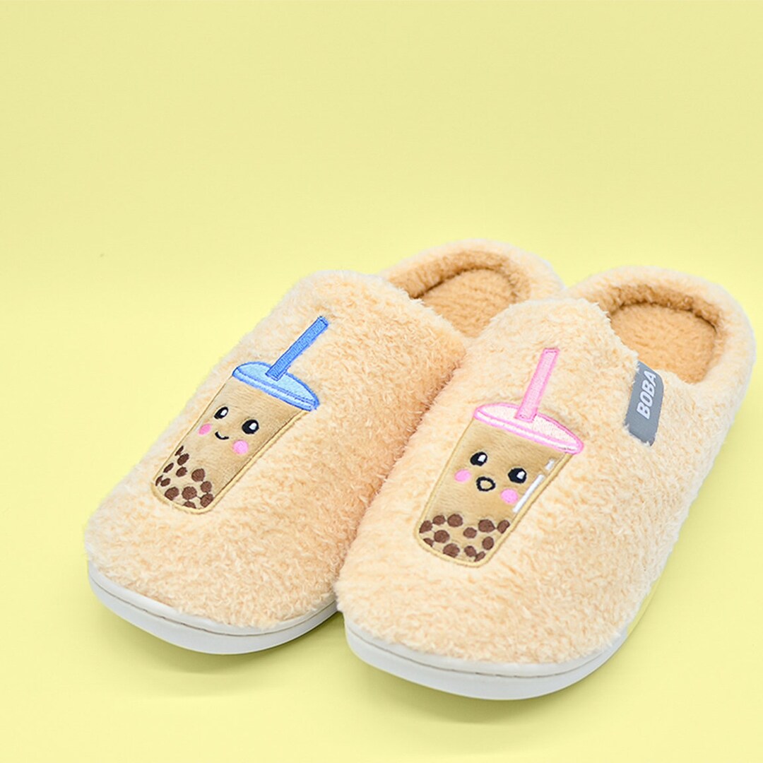 Fluffy Bubble Tea Slippers - Etsy
