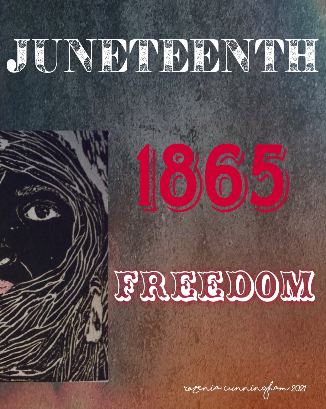 Juneteenth 1865 Freedom Poster by Rozenia Cunningham - Etsy