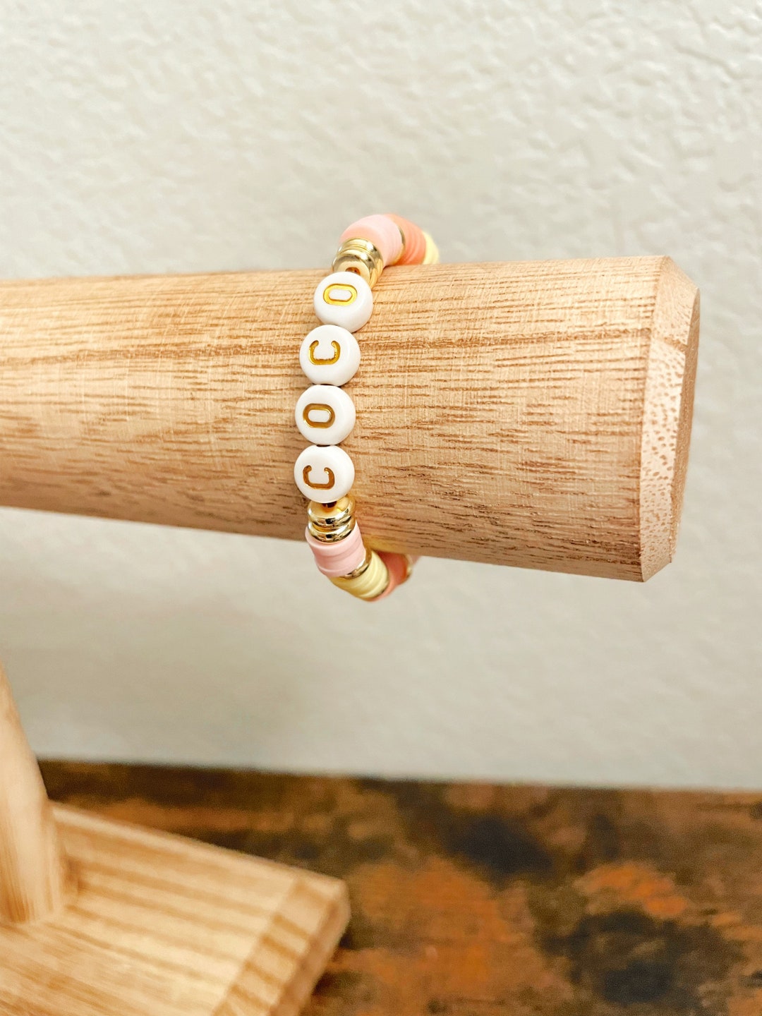 Beaded Name Bracelets, Custom Letter Bracelets, Heishi Bracelets - Etsy