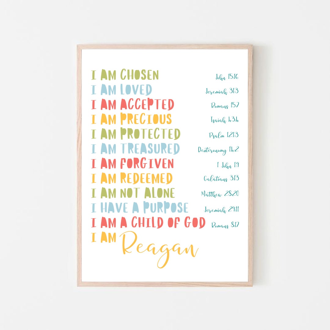 Personalized "child of God" Print for Kids - Bold - Etsy