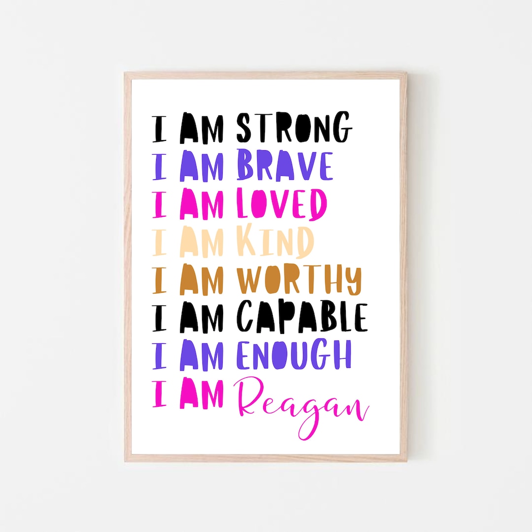 Digital Personalized i Am Poster for Kids Anna frozen - Etsy
