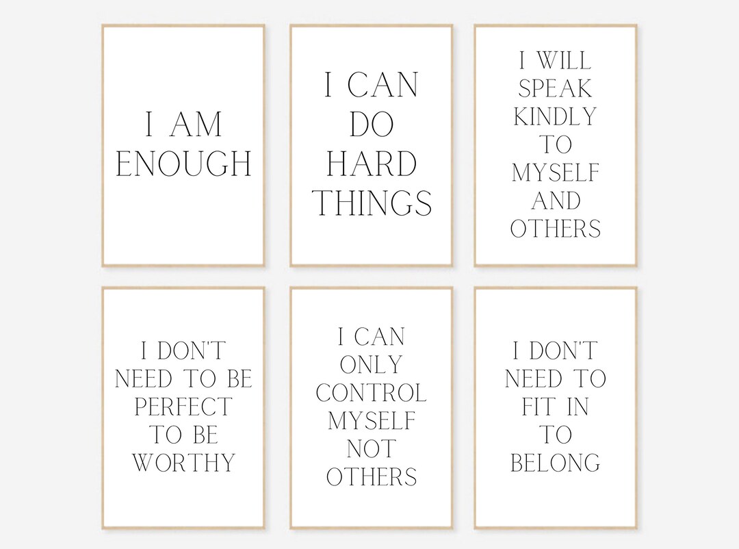MINIMALIST AFFIRMATIONS Set of 6 Posters Classroom Prints, Homeschool ...