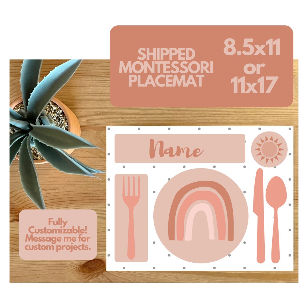 Personalized Montessori Placemat for Kids, Toddler, Custom Placemat ...