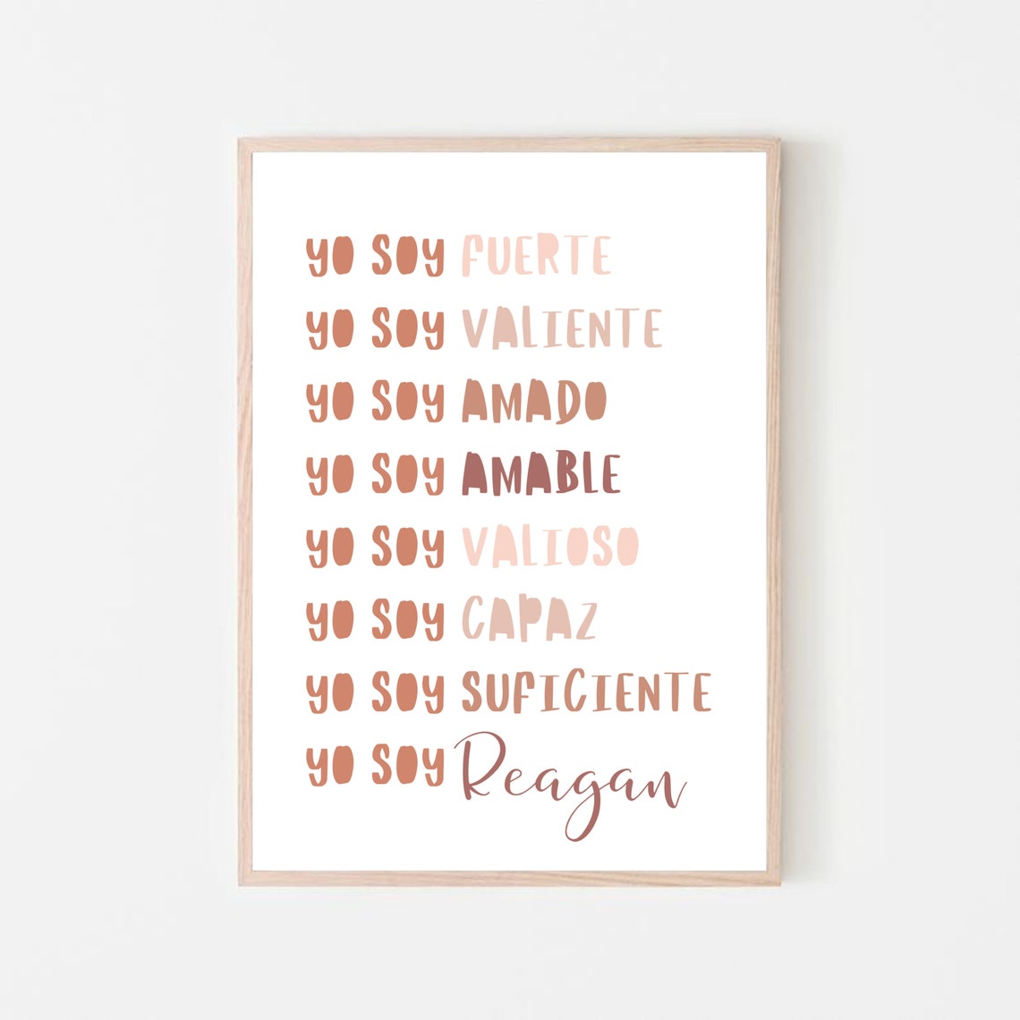 Personalized yo Soy Poster for Kids Yo Soy Fuerte | Etsy