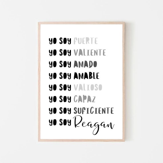 Personalized Yo Soy Poster for Kids Yo soy fuerte | Etsy