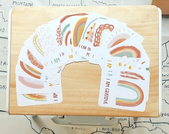 Kids Affirmation Cards Rainbow Designs Children's Positive Affirmations ...