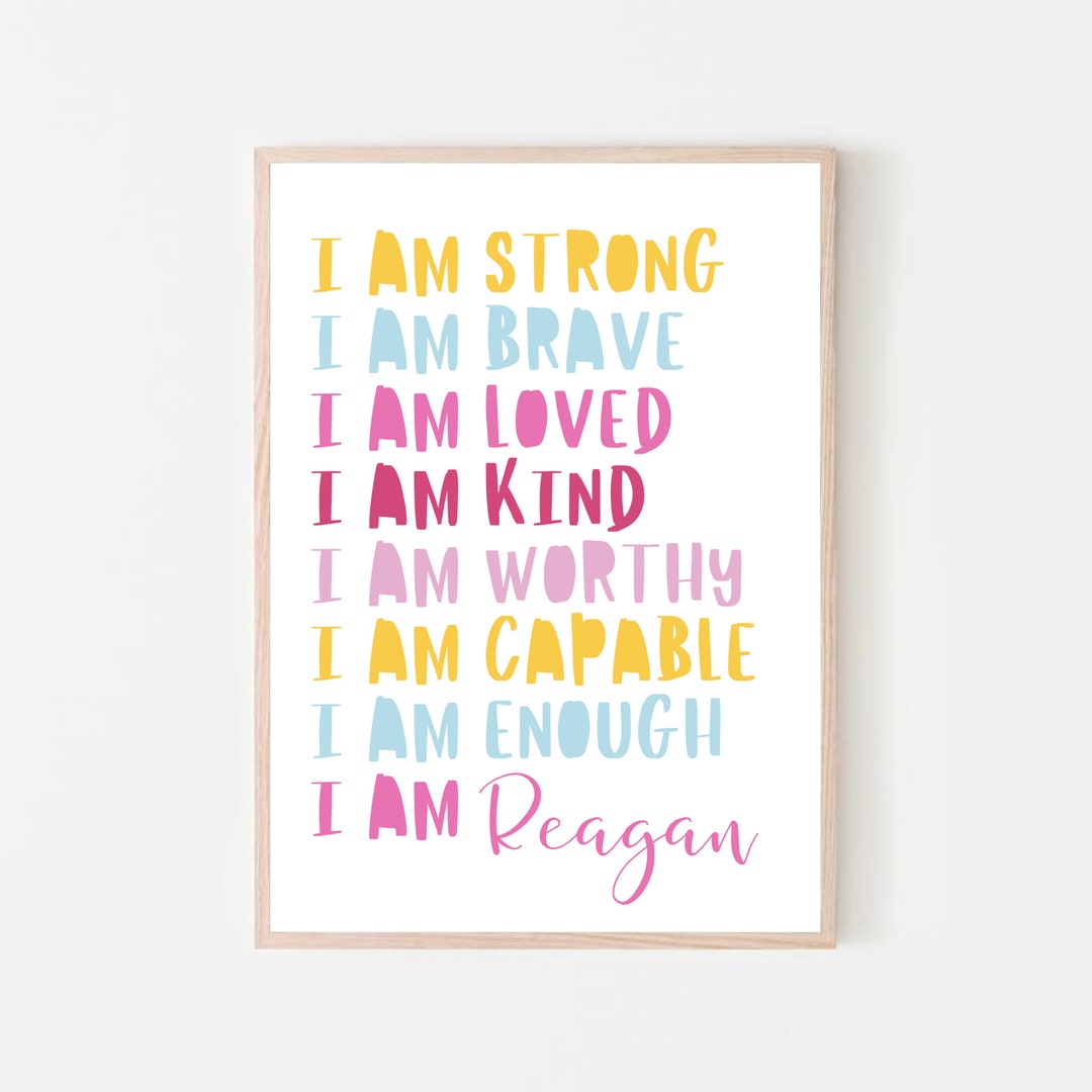 Digital Personalized i Am Poster for Kids Aurora sleeping Beauty - Etsy