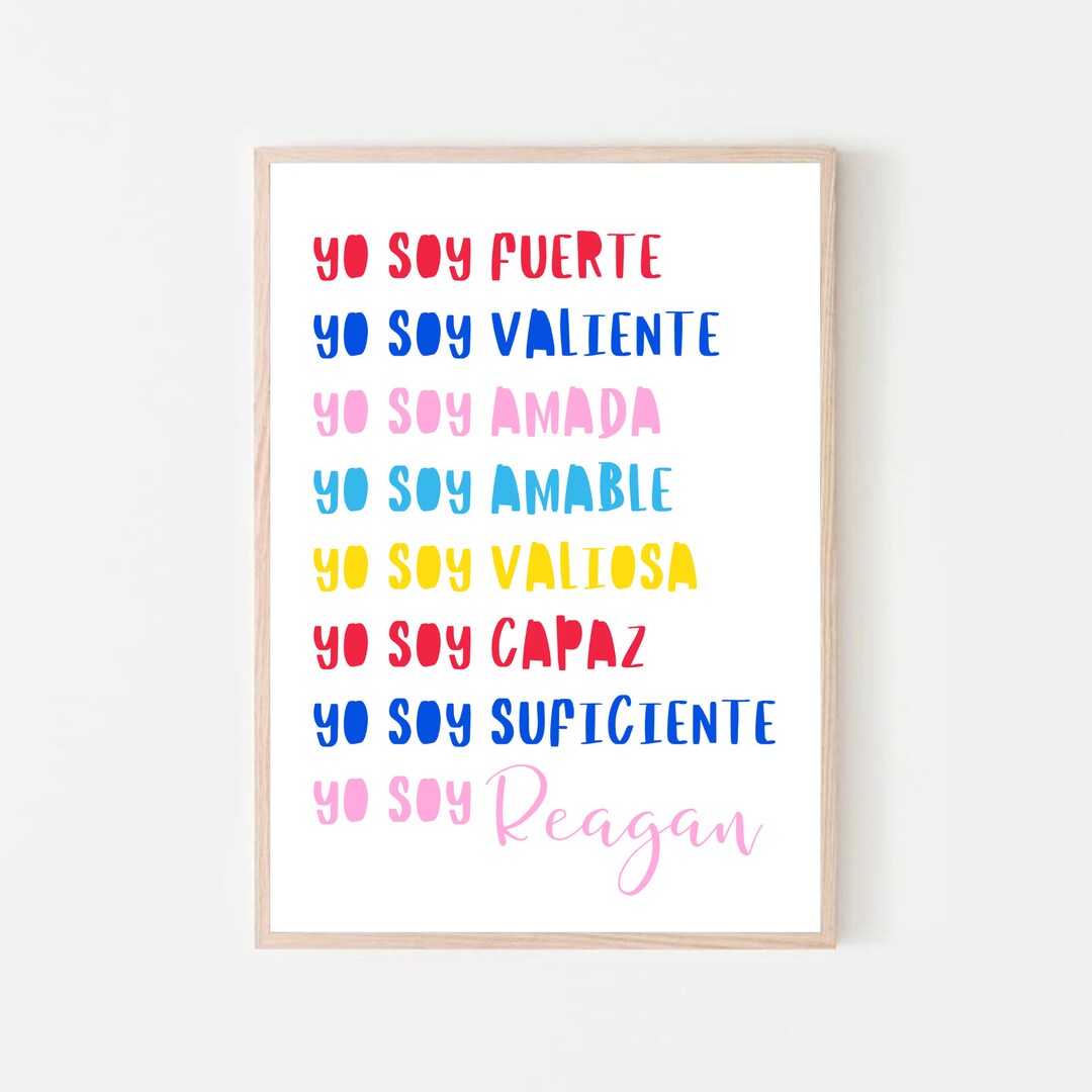 Personalized yo Soy Poster for Kids, Princess Colorways Belle beauty ...