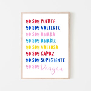 Personalized yo Soy Poster for Kids, Princess Colorways Ariel the ...