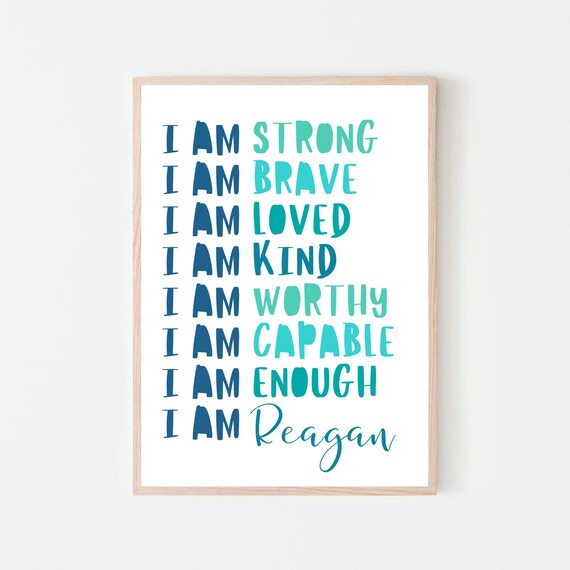 Personalized I AM Poster for Kids Name Poster I | Etsy