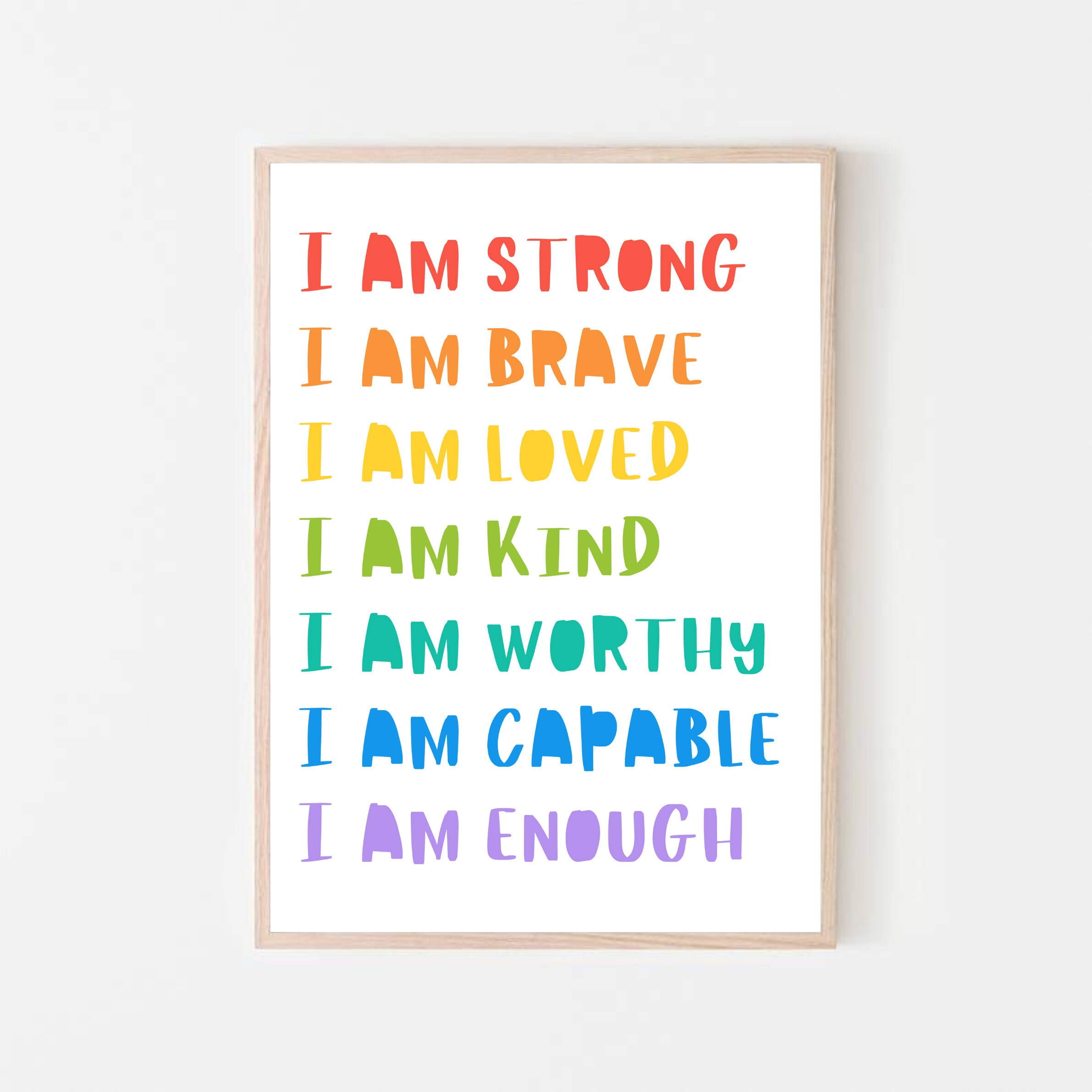 Rainbow I AM Poster for Kids Name Poster I am | Etsy