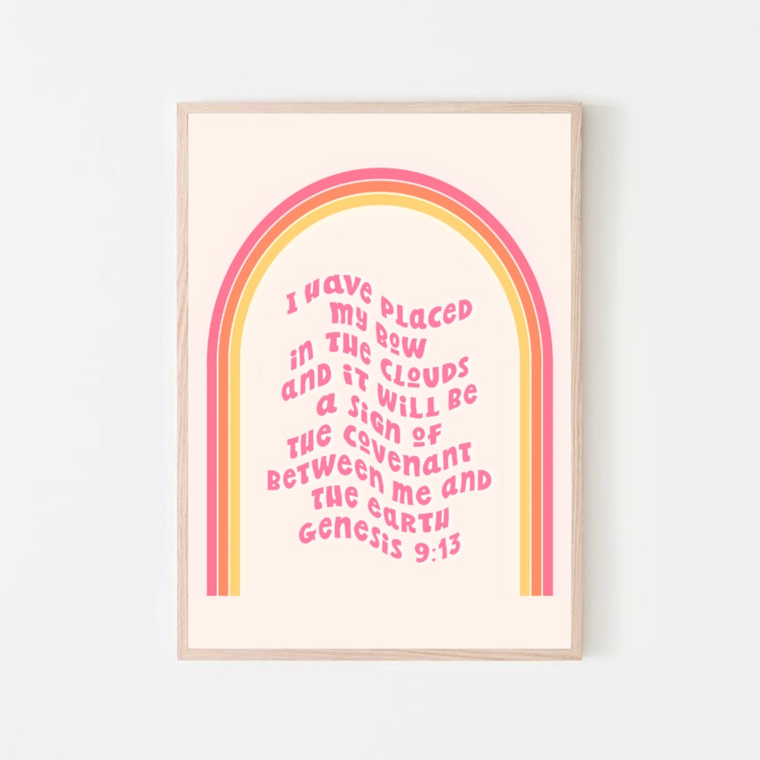 Rainbow Bible Verse Print - Automatic Download - Etsy