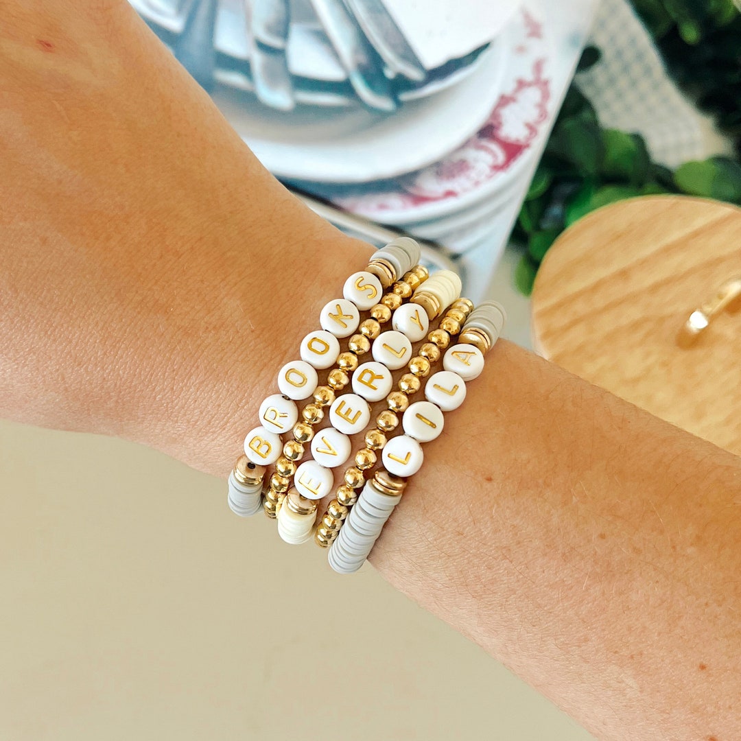 Custom Heishi Name Bracelet: Word of the Year - Etsy