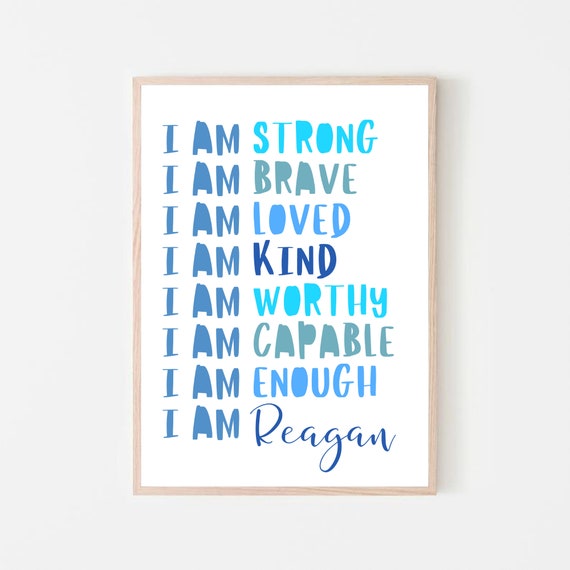Personalized i Am Poster for Kids Name Poster I - Etsy