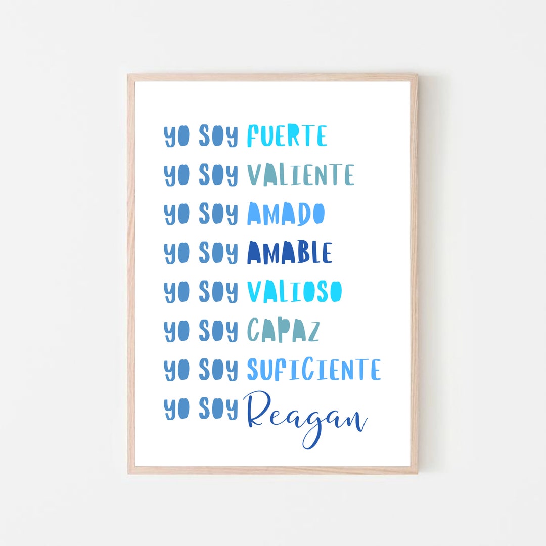 Personalized yo Soy Poster for Kids Yo Soy Fuerte, Valiente, Amado ...