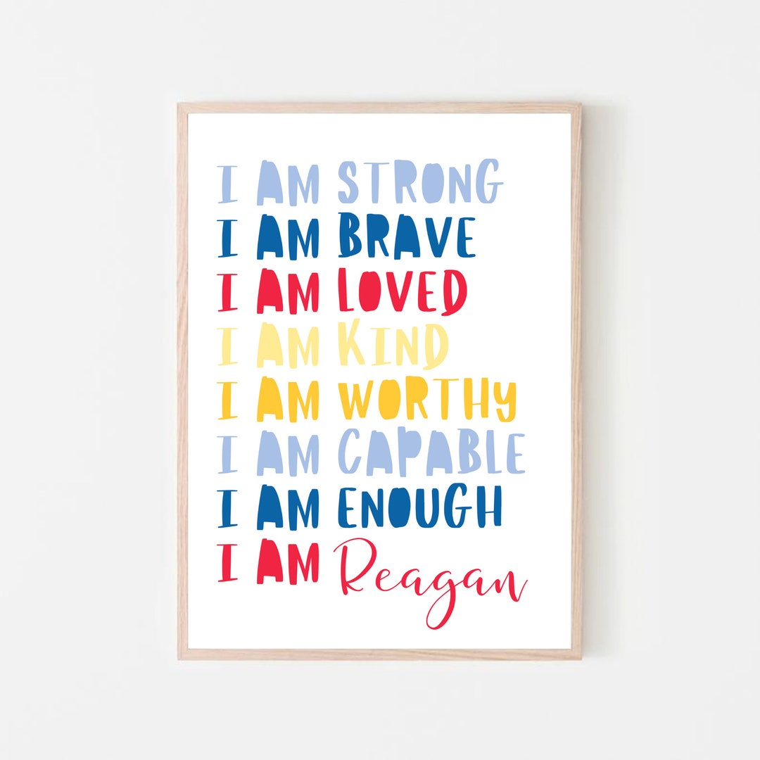 Personalized i Am Poster for Kids Princess Colorways, Snow White snow ...