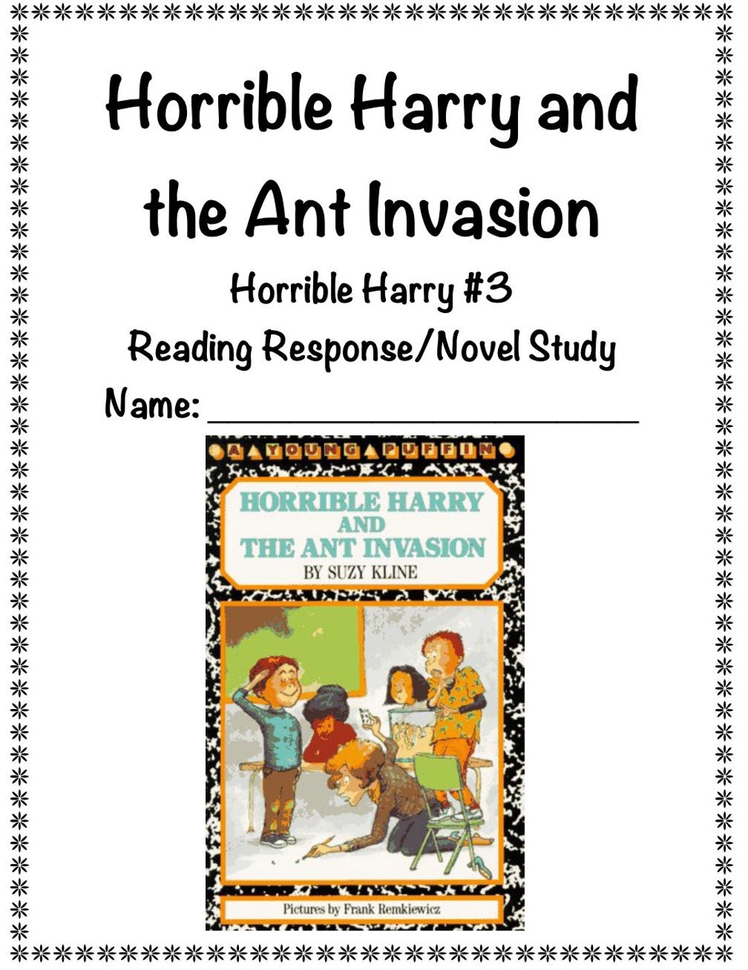 Novel Study - Horrible Harry and the Ant Invasion, 1st, 2nd, 3rd, 4th ...