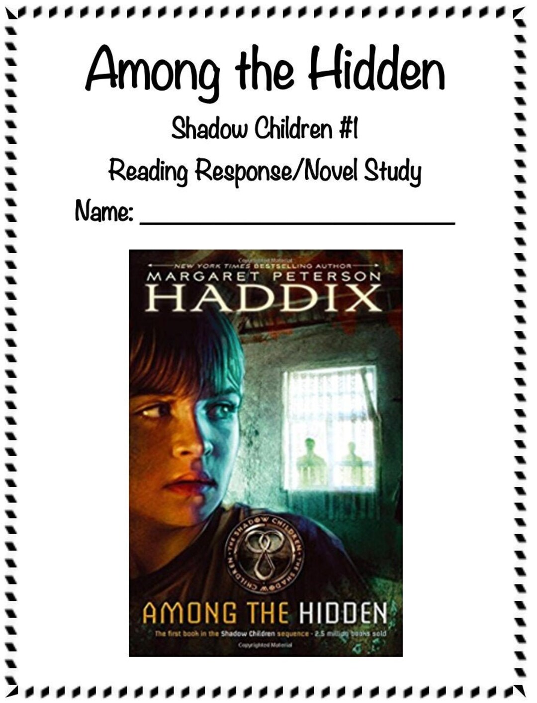 Novel Study - Among the Hidden by Margaret Petersen Haddix, 3rd, 4th ...