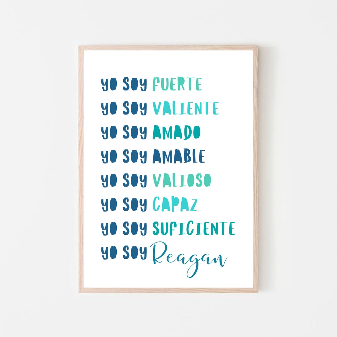Personalized yo Soy Poster for Kids Yo Soy Fuerte, Valiente, Amado ...